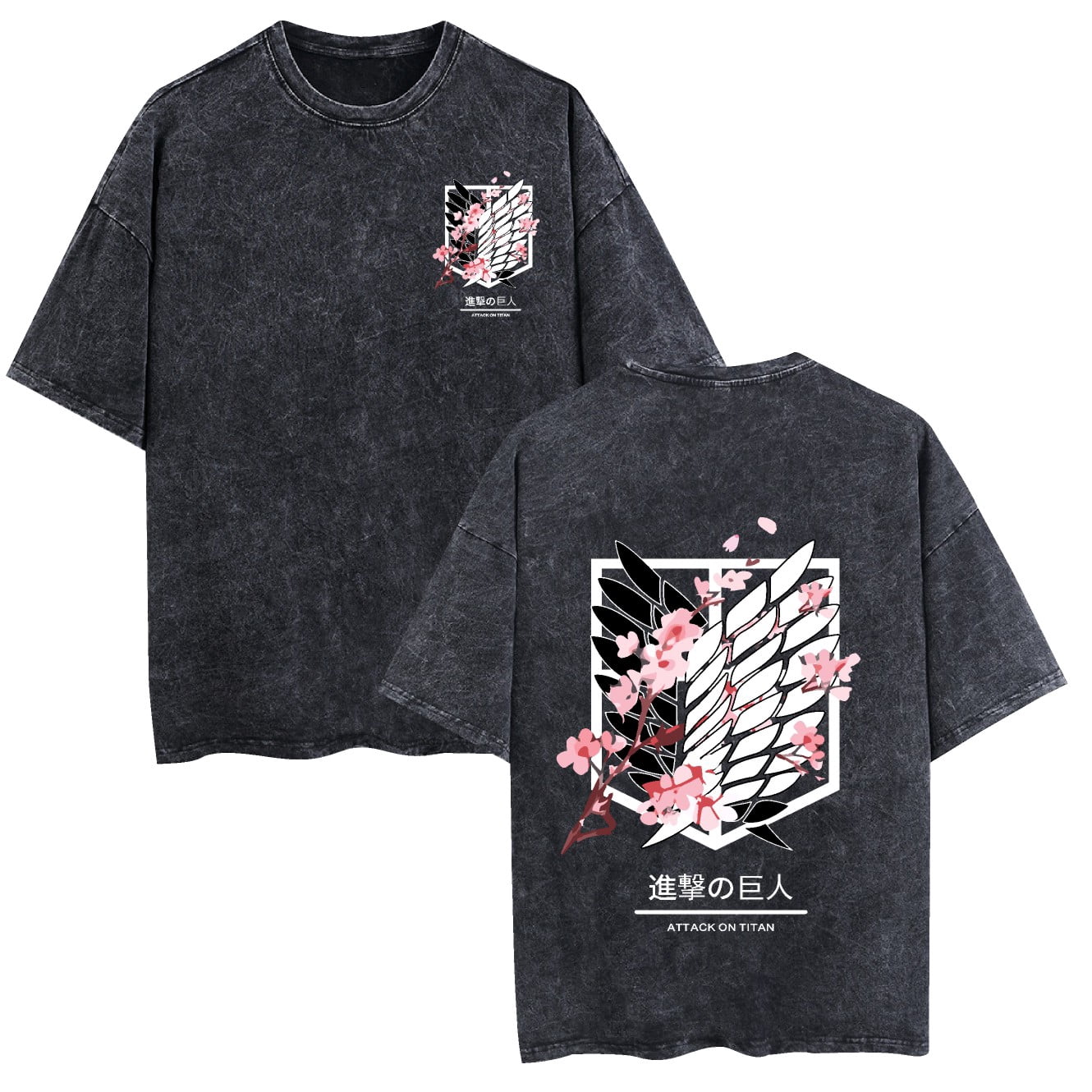 AMEDRXQ Attack on Ti-tan washed retro cotton T-shirt cosplay men and ...