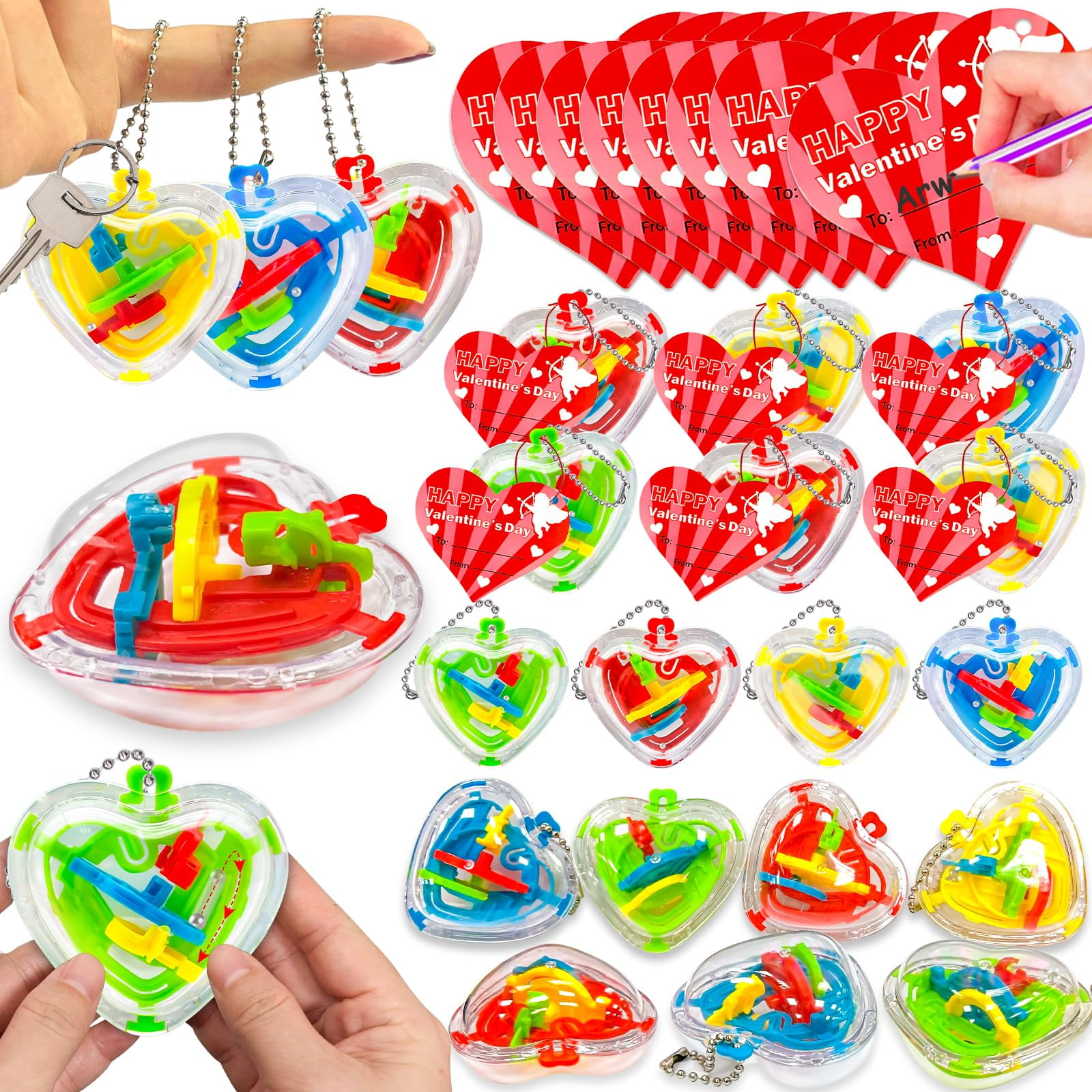 AMENON 28 Pack Valentines Day Gifts for Kids Classroom, Valentines Day ...