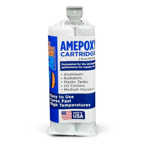 AMEPOXY High-Temperature Aluminum Radiator Repair Epoxy - 2oz Kit for Metal & Automotive Repairs ...