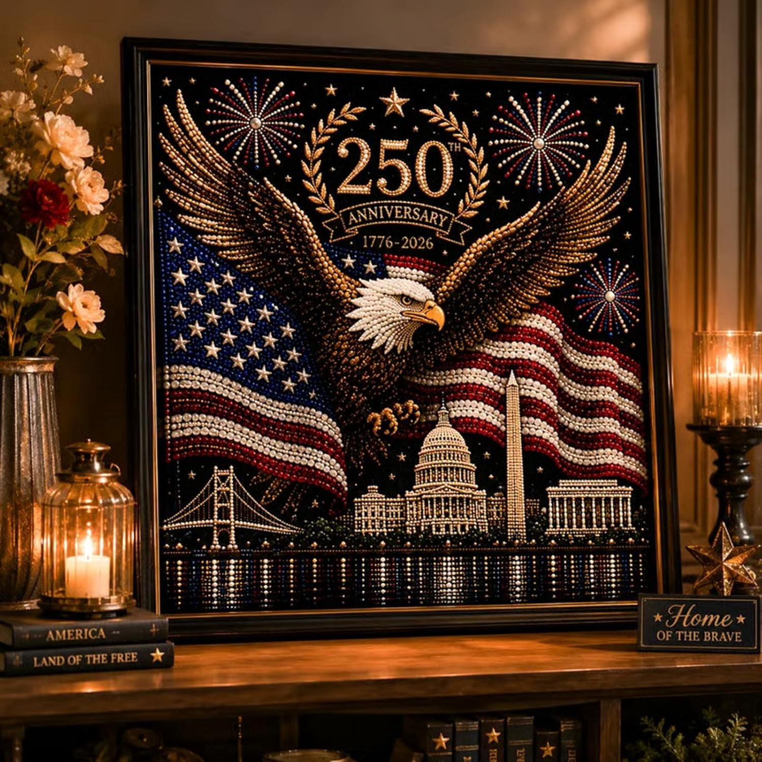 AMERICA 250TH ANNIVERSARY PEARL ART KIT Statue Of Liberty Washington ...