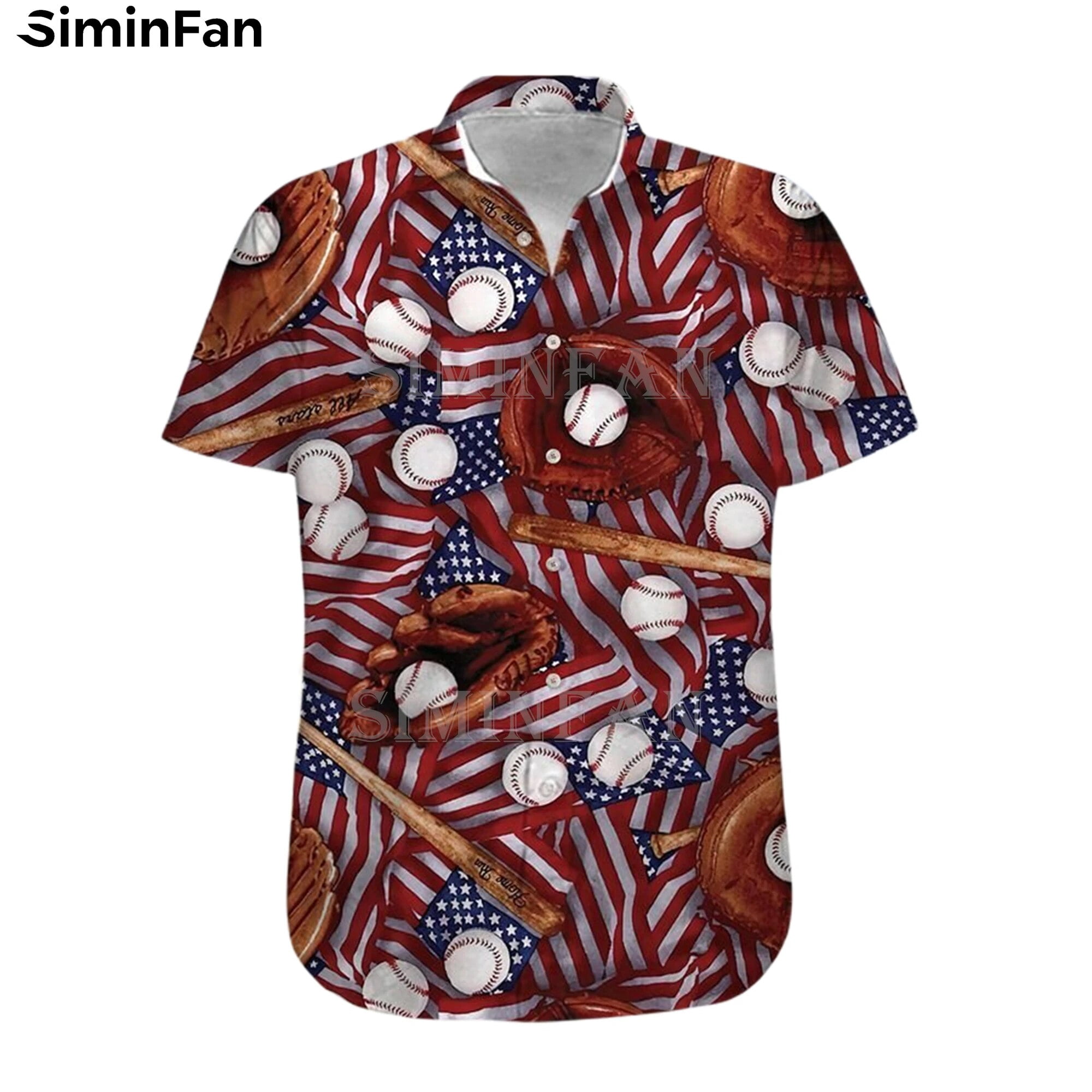 AMERICA BASEBALL 3D Printed Mens Hawaiian Aloha Shirts Guayabera Luxury ...