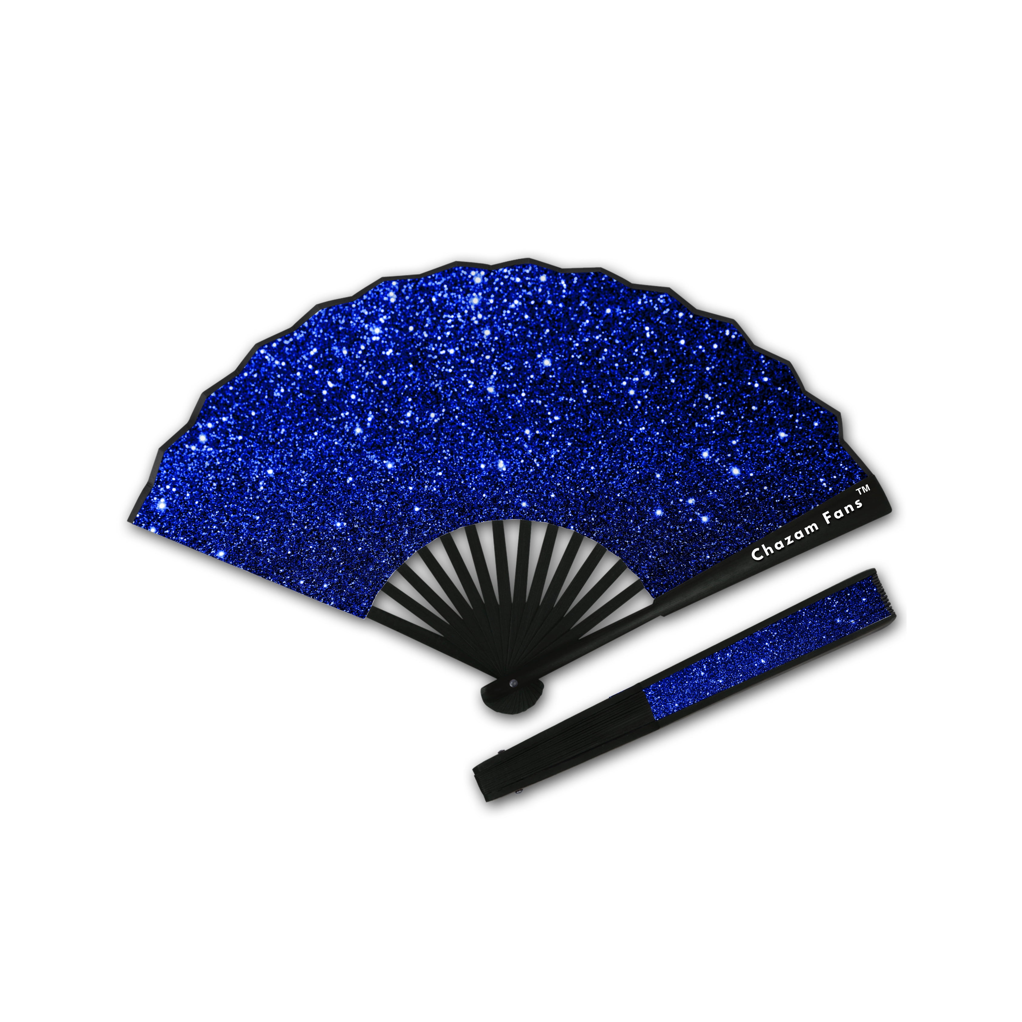 “AMERICA HAS A PROBLEM” Deep Blue Sparkled Luxury Fan by Chazam Fans ...