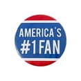 AMERICA'S #1 FAN Independence Day Button Pin, 58mm Patriotic Tinplate ...