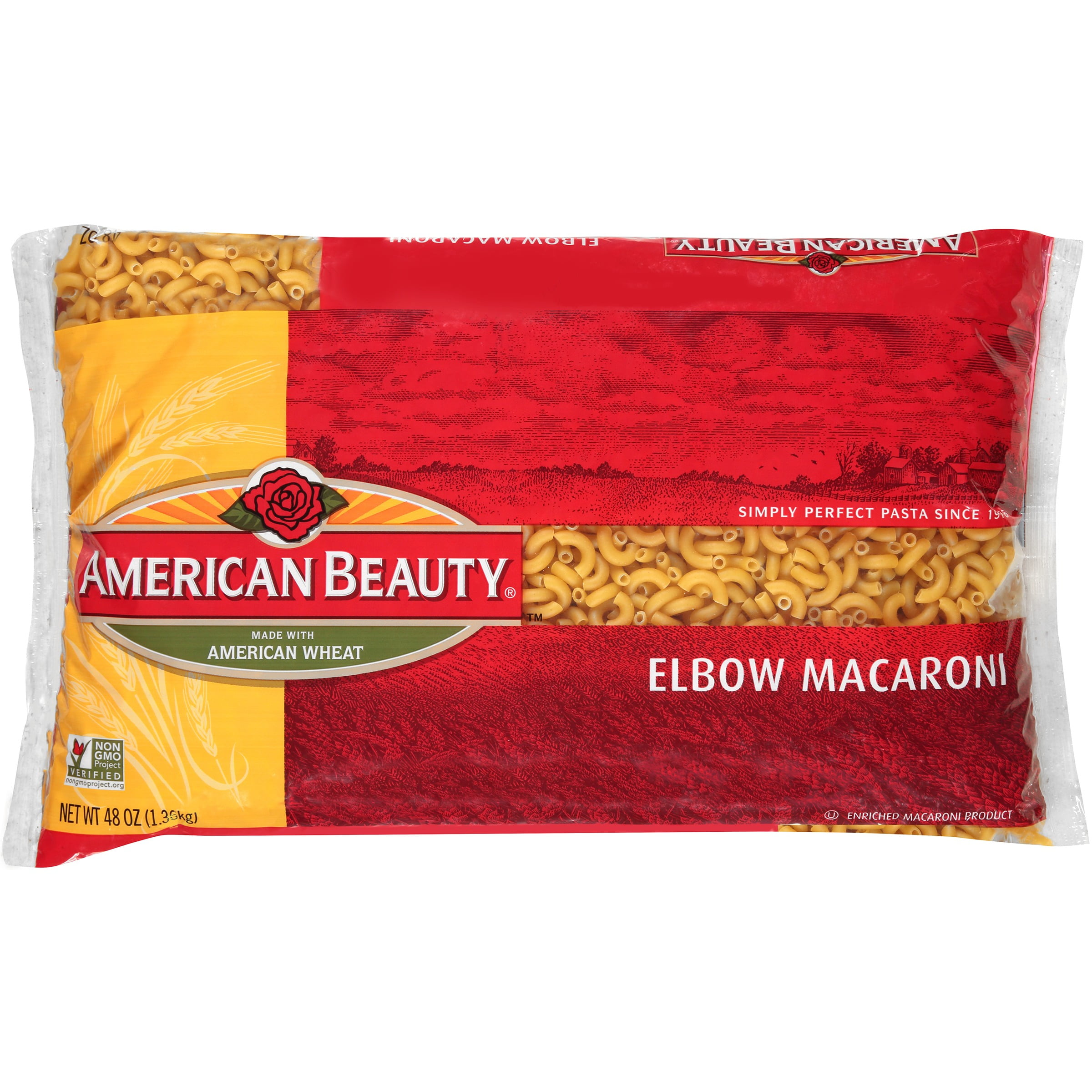 American Beauty Elbow Macaroni Pasta, 48 oz - Quality, Non-Sticky, Firm ...