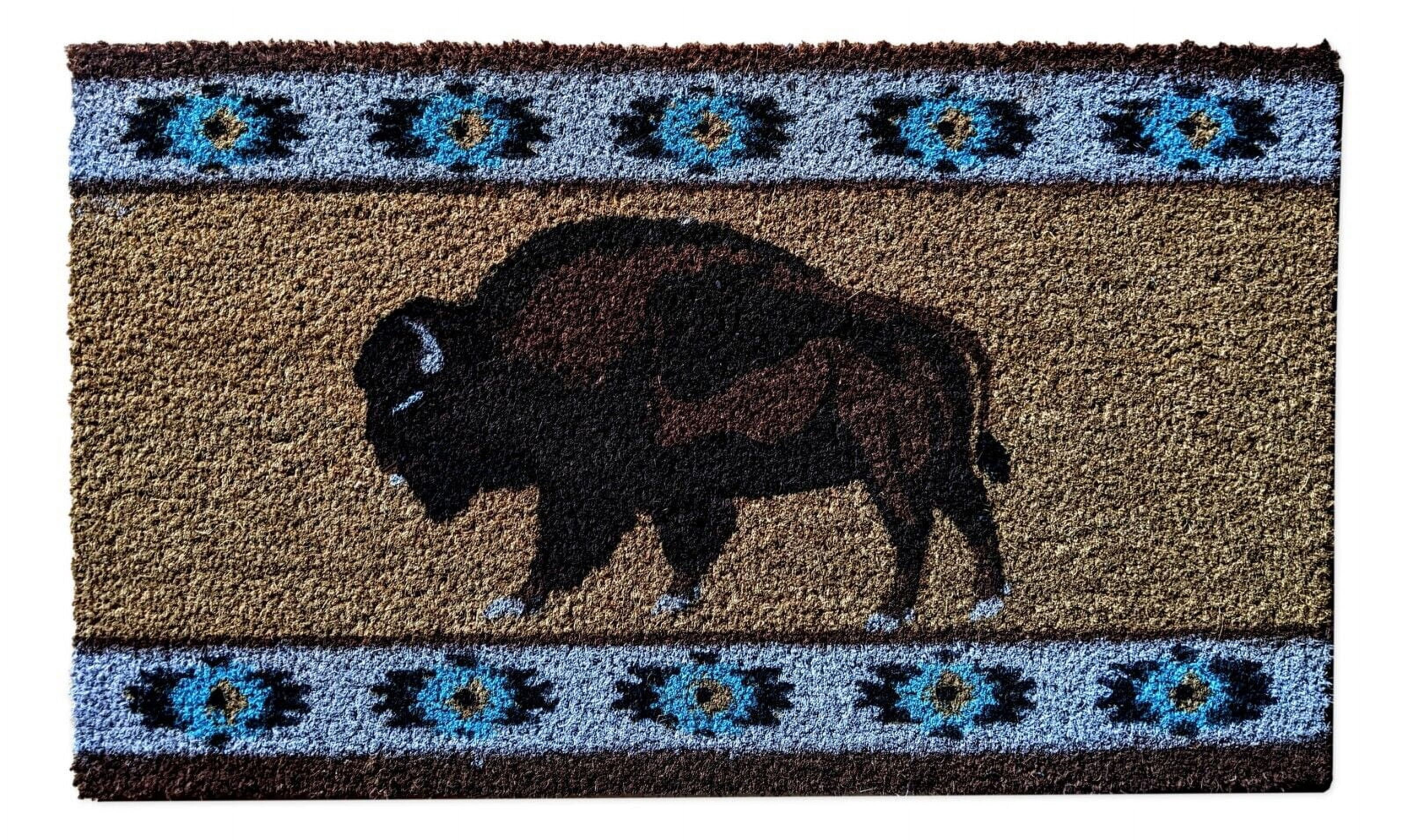 AMERICAN BISON Western-Theme Coir Door Mat, by DeLeon Collections ...