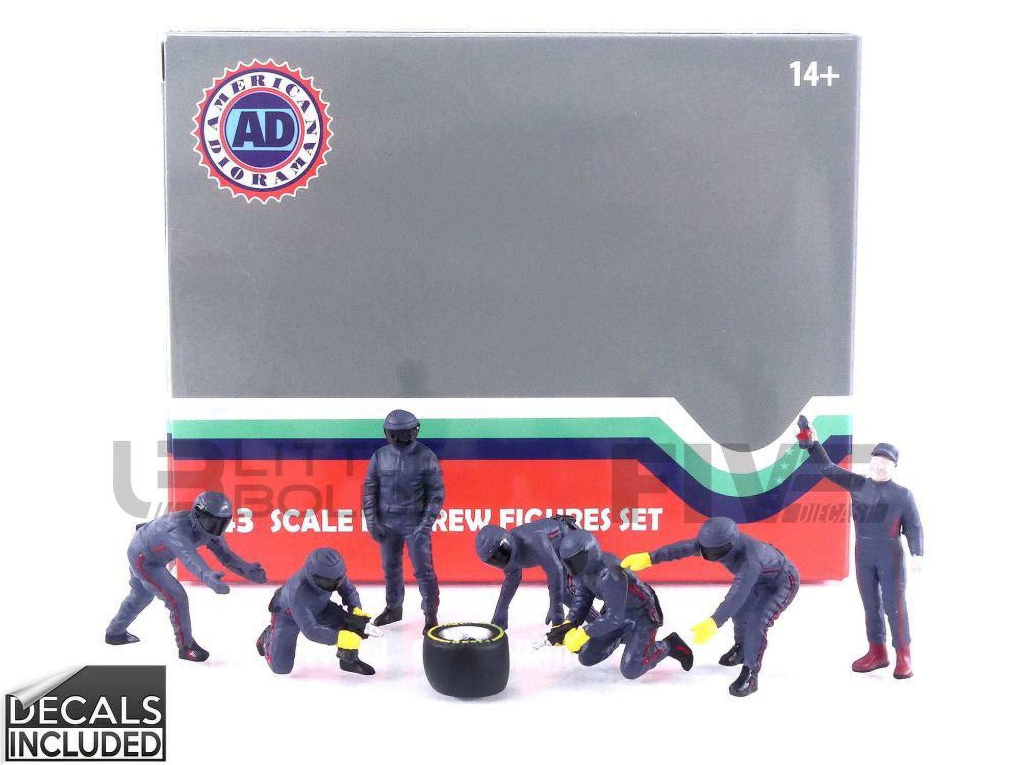 AMERICAN DIORAMA 1/43 - FIGURINES F1 Pit Crew Figures Set 3 Team Blue ...