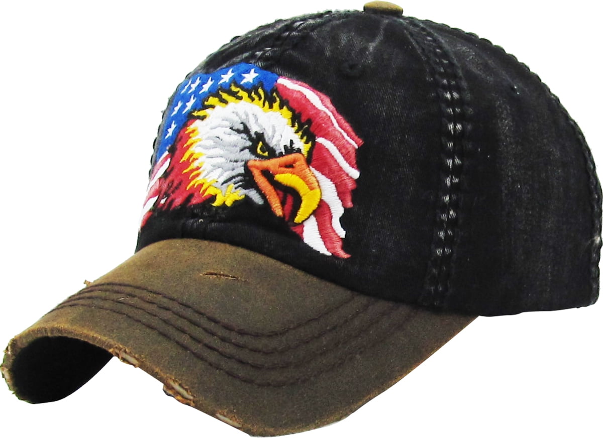 AMERICAN EAGLE BLACK VINTAGE BALL CAP - Walmart.com