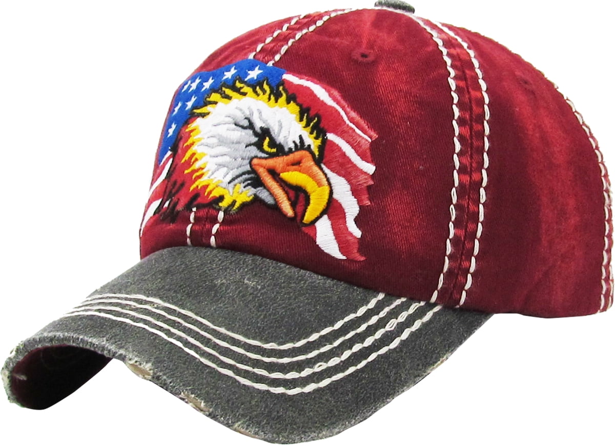 AMERICAN EAGLE RED VINTAGE BALL CAP - Walmart.com