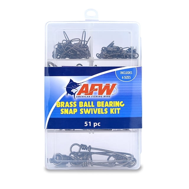 AMERICAN FISHING WIRE AFW Brass Ball Bearing Snap Swivels w-Welded ...