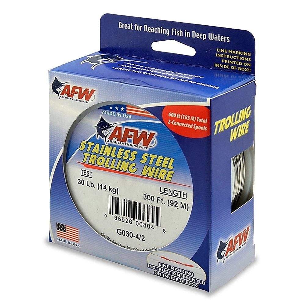 AMERICAN FISHING WIRE AFW Stainless Steel 2-Connected Trolling Wire ...