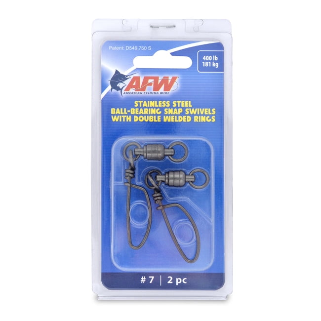 AMERICAN FISHING WIRE AFW Stainless Steel Ball Bearing Snap Swivels ...