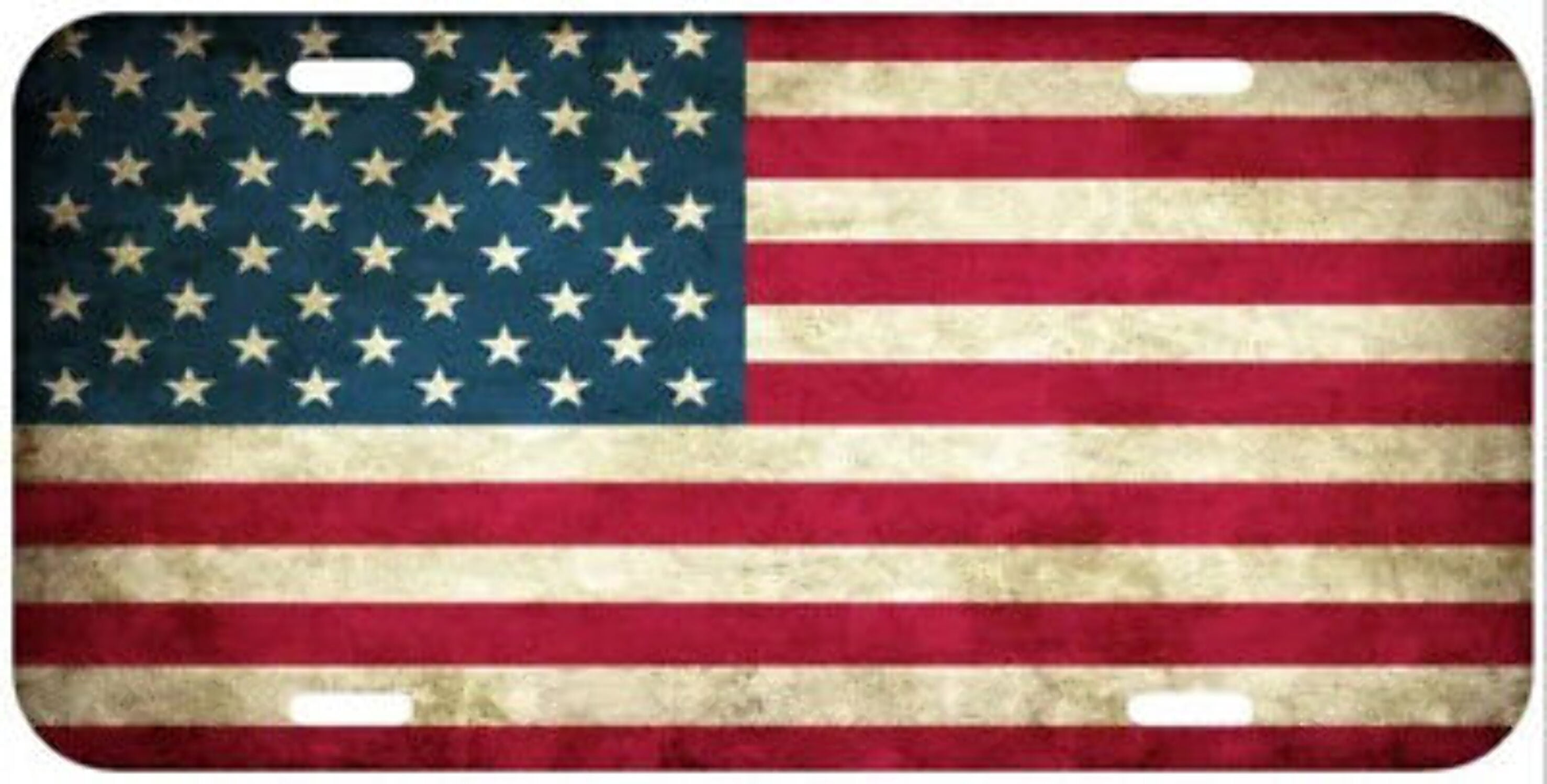 AMERICAN FLAG DISTRESSED VINTAGE VEHICLE LICENSE PLATE FRONT AUTO TAG ...