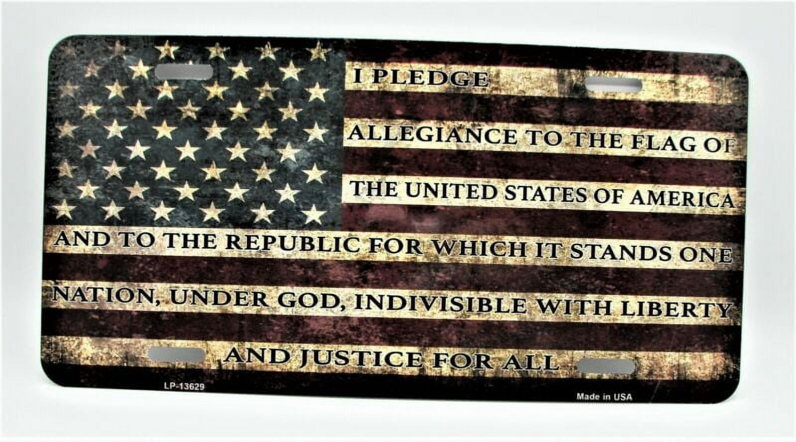 AMERICAN FLAG METAL CAR LICENSE PLATE AUTO TAG. USA FLAG, U.S., I ...