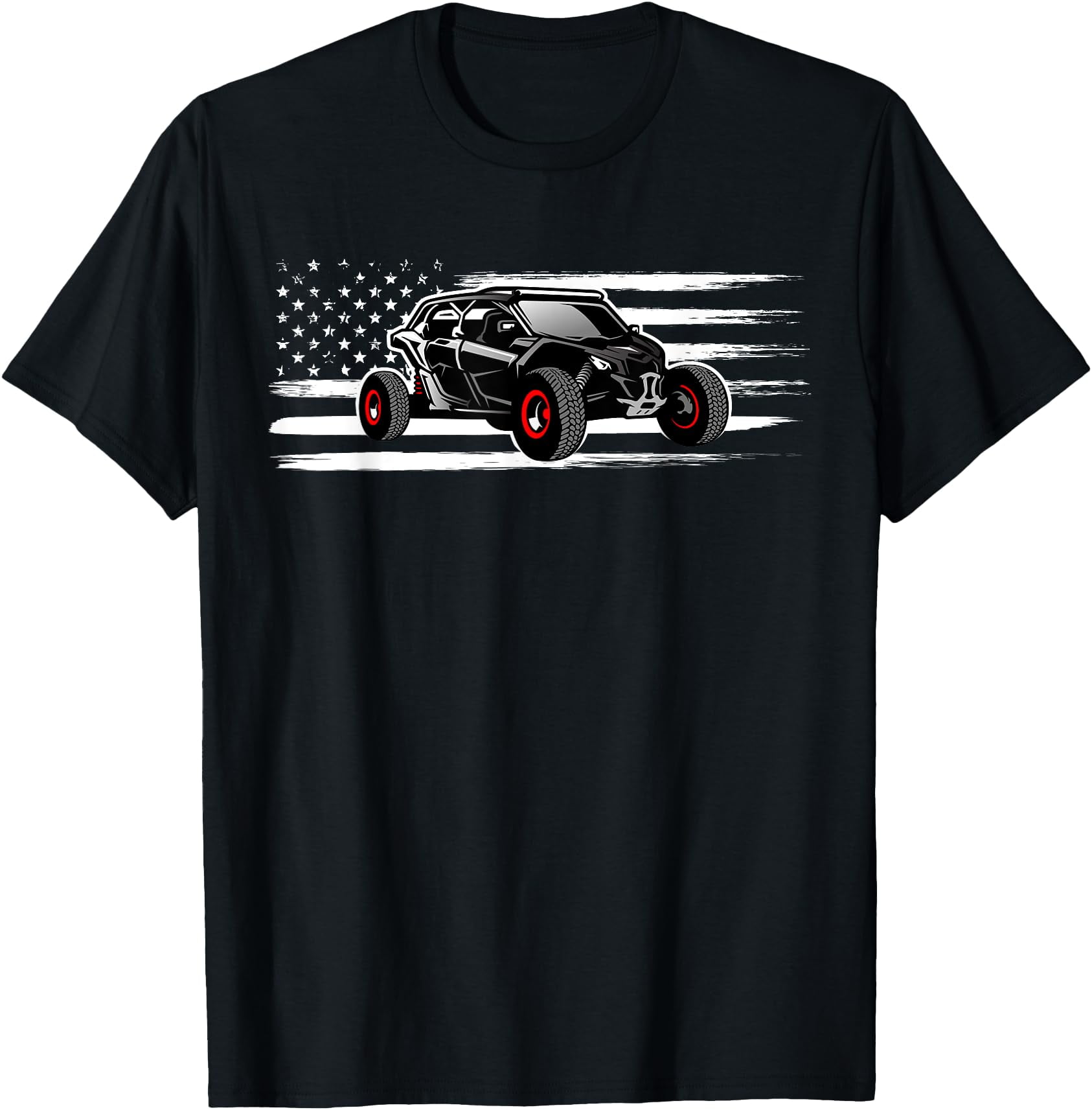 AMERICAN FLAG UTV SIDE BY SIDE SXS OFF ROAD T-Shirt,Charcoal Color,Size ...