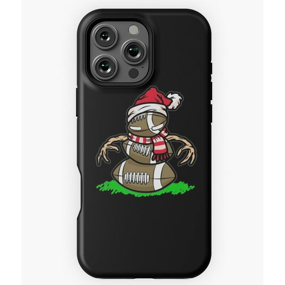 AMERICAN FOOTBALL SNOWMAN Christmas Phone Case for iPhone 16 15 14 13 ...
