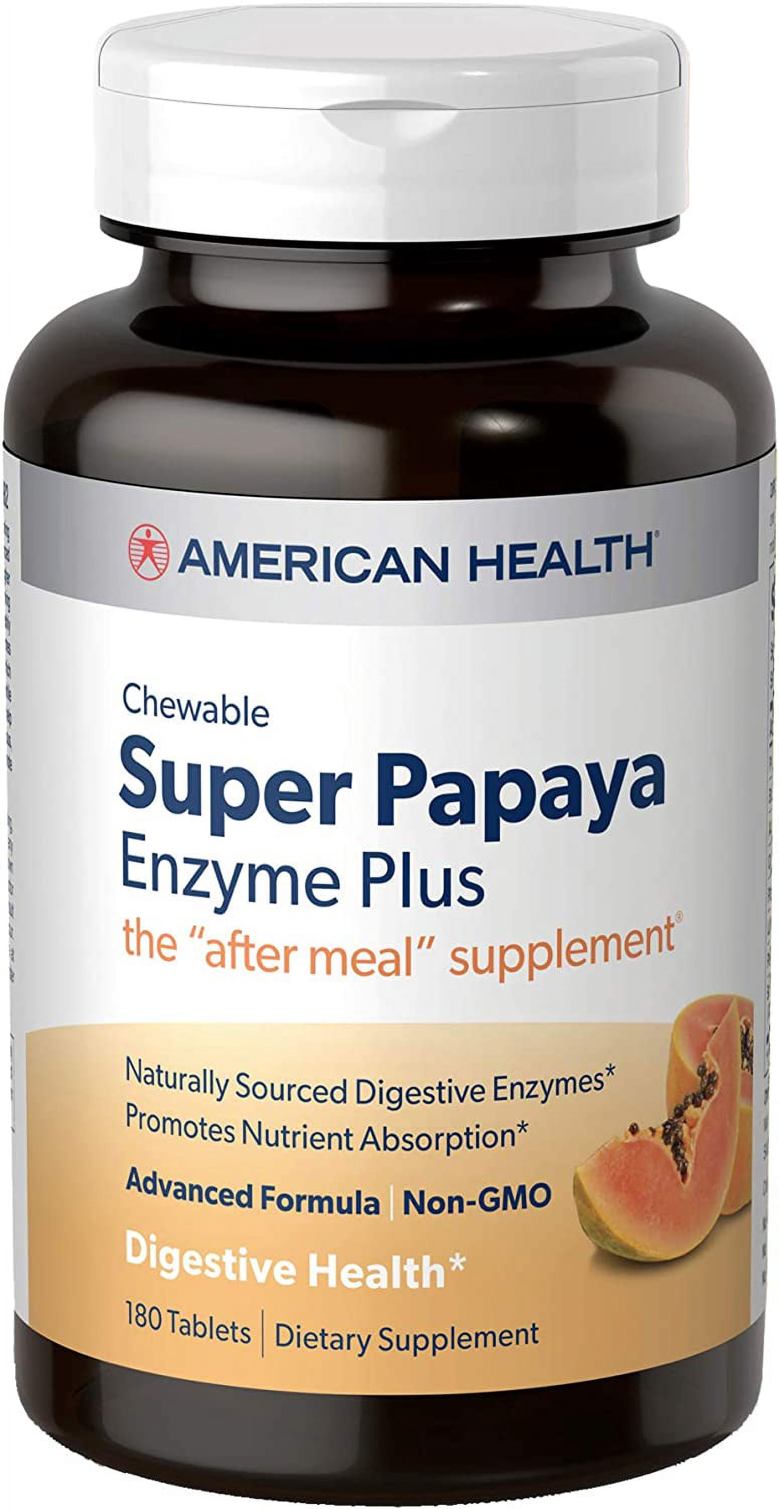 AMERICAN HEALTH Super Papaya Enzyme Plus 180 TAB - Walmart.com