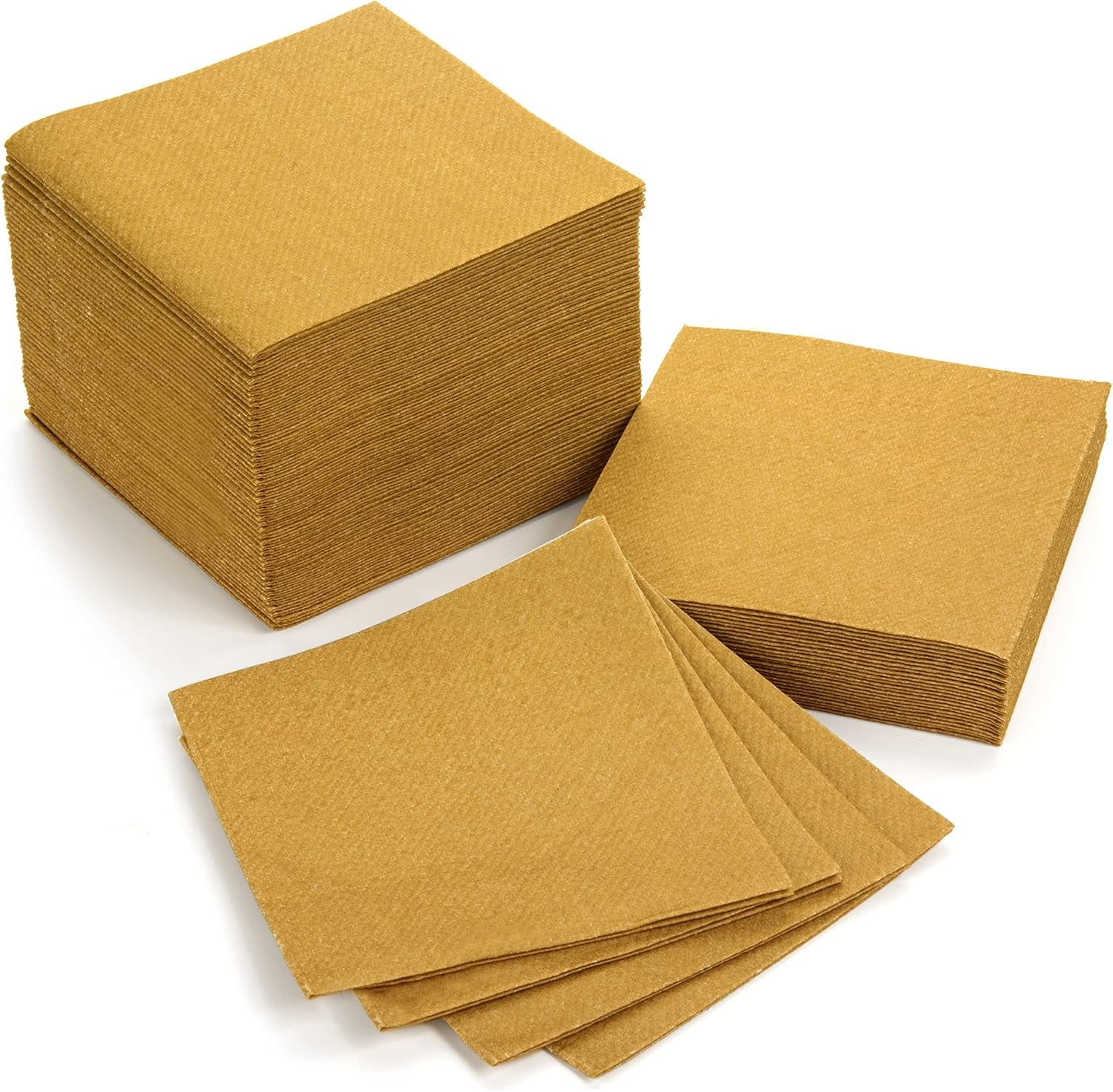 AMERICAN HOMESTEAD Gold Cocktail Napkins - Premium 4.75"x4.75 ...