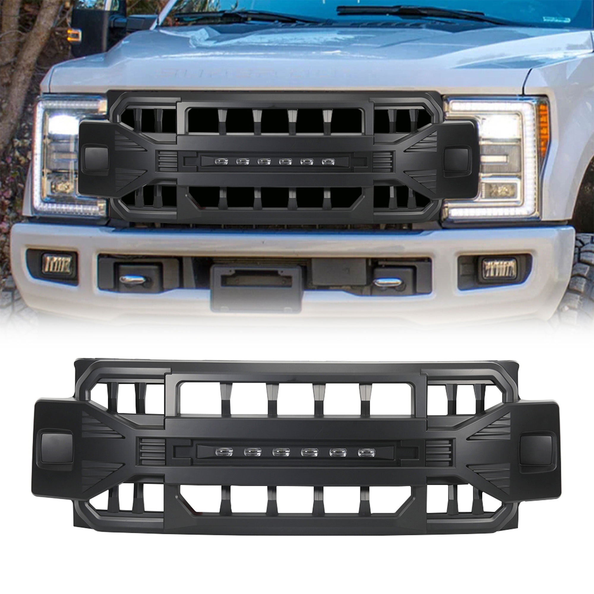 AMERICAN MODIFIED Armor Front Grille for 2017-2019 Ford F250/350, Black ...