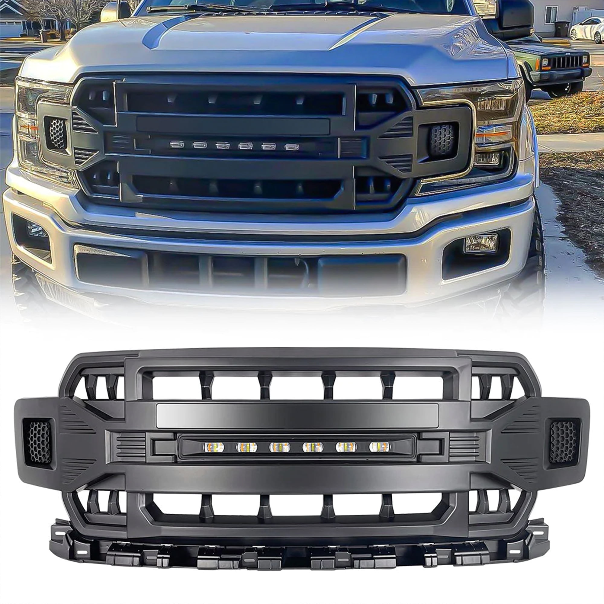 AMERICAN MODIFIED Armor Grille Compatible with 2018-2020 Ford F150 ...