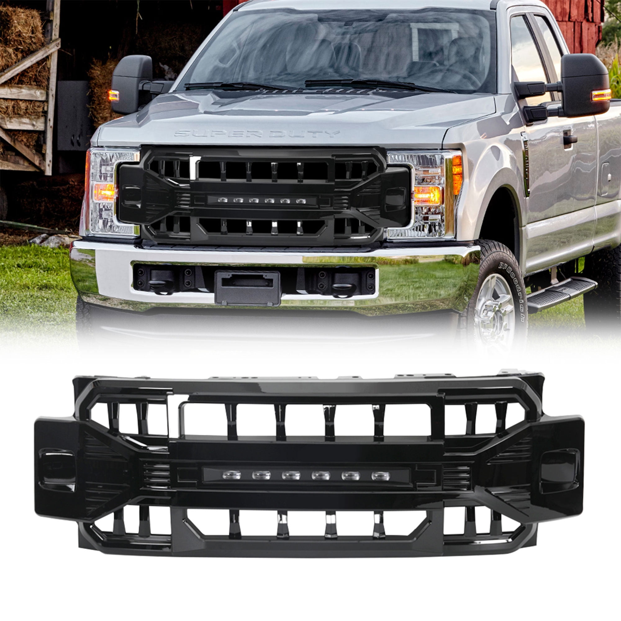 AMERICAN MODIFIED Armor Grille for 2017 to 2019 Ford F250/350, Glossy ...