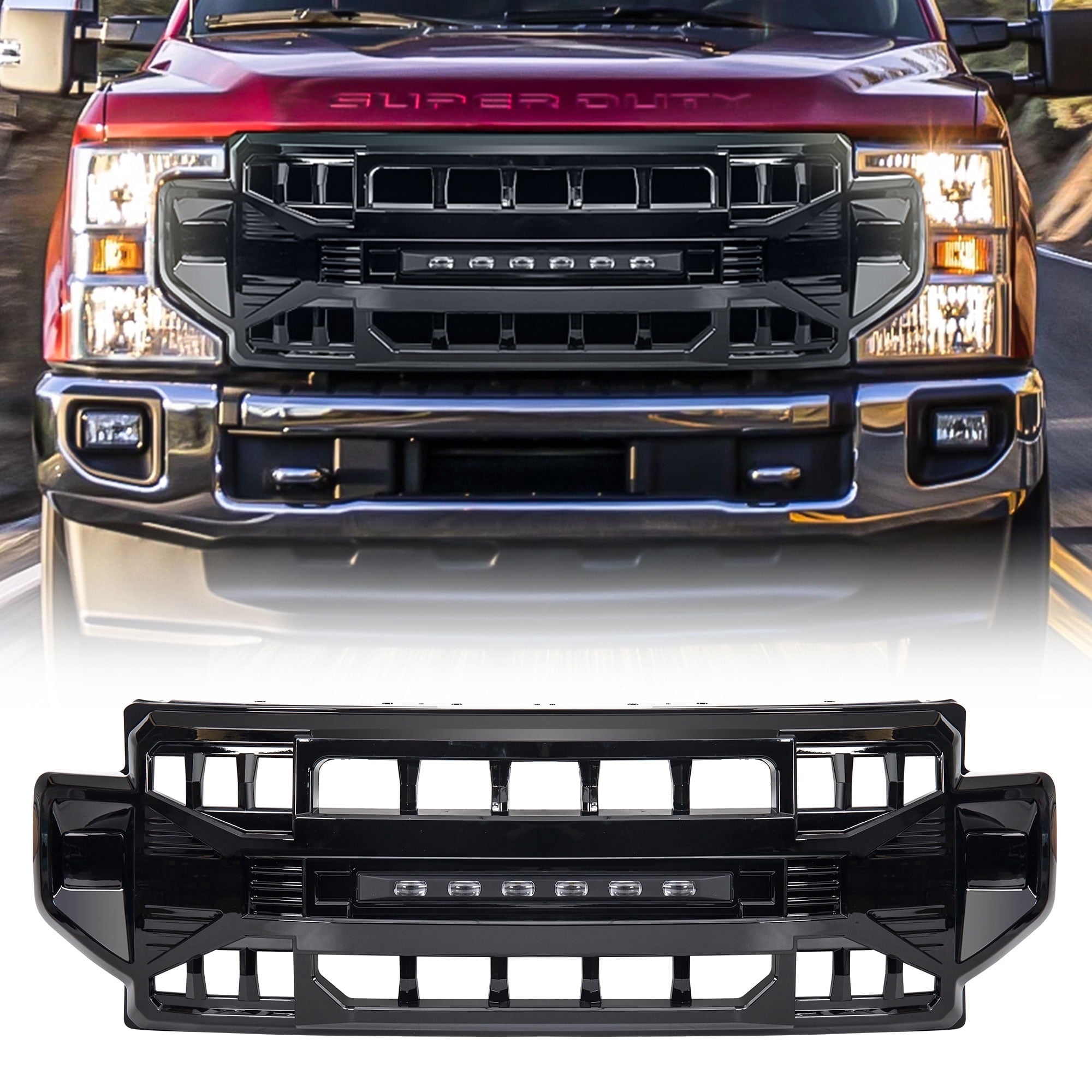 AMERICAN MODIFIED Armor Grille for 2020-2022 Ford F250/F350, Glossy ...