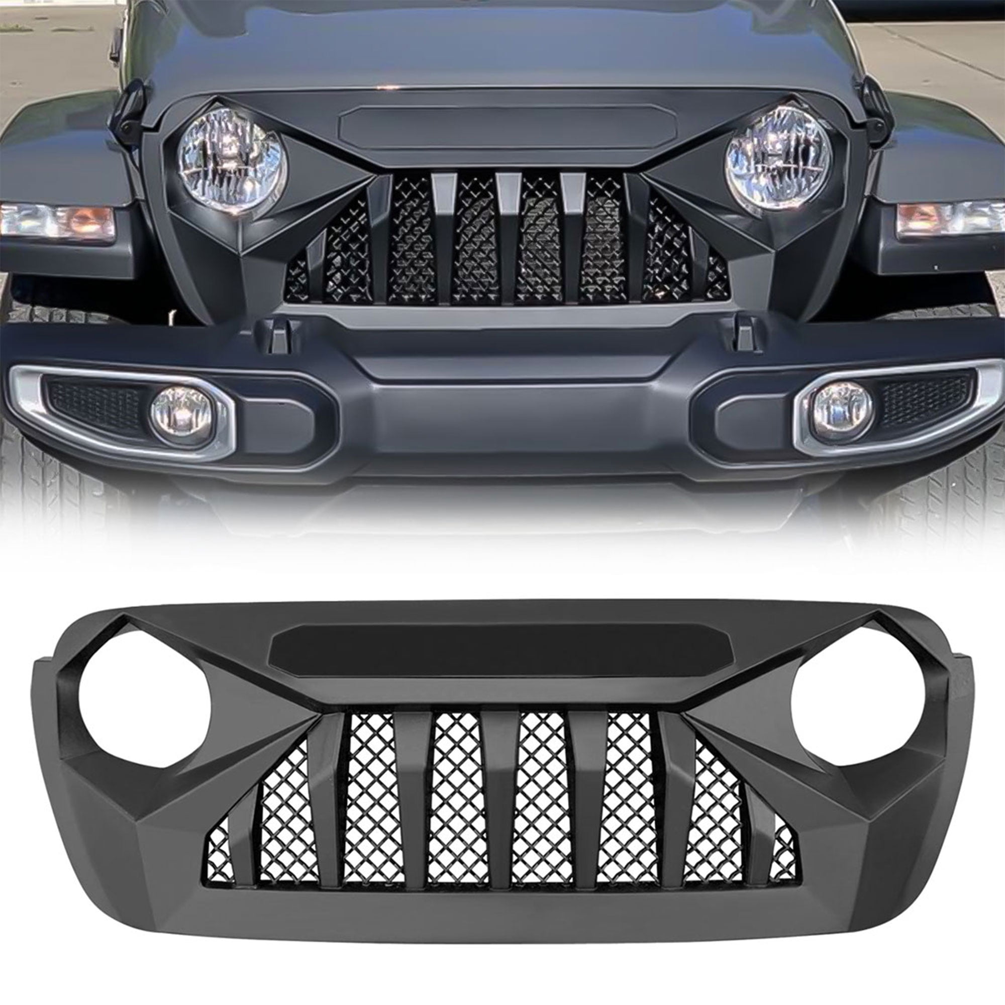 AMERICAN MODIFIED Demon Grille for 2018+ Wrangler JL & 2020+ Gladiator ...