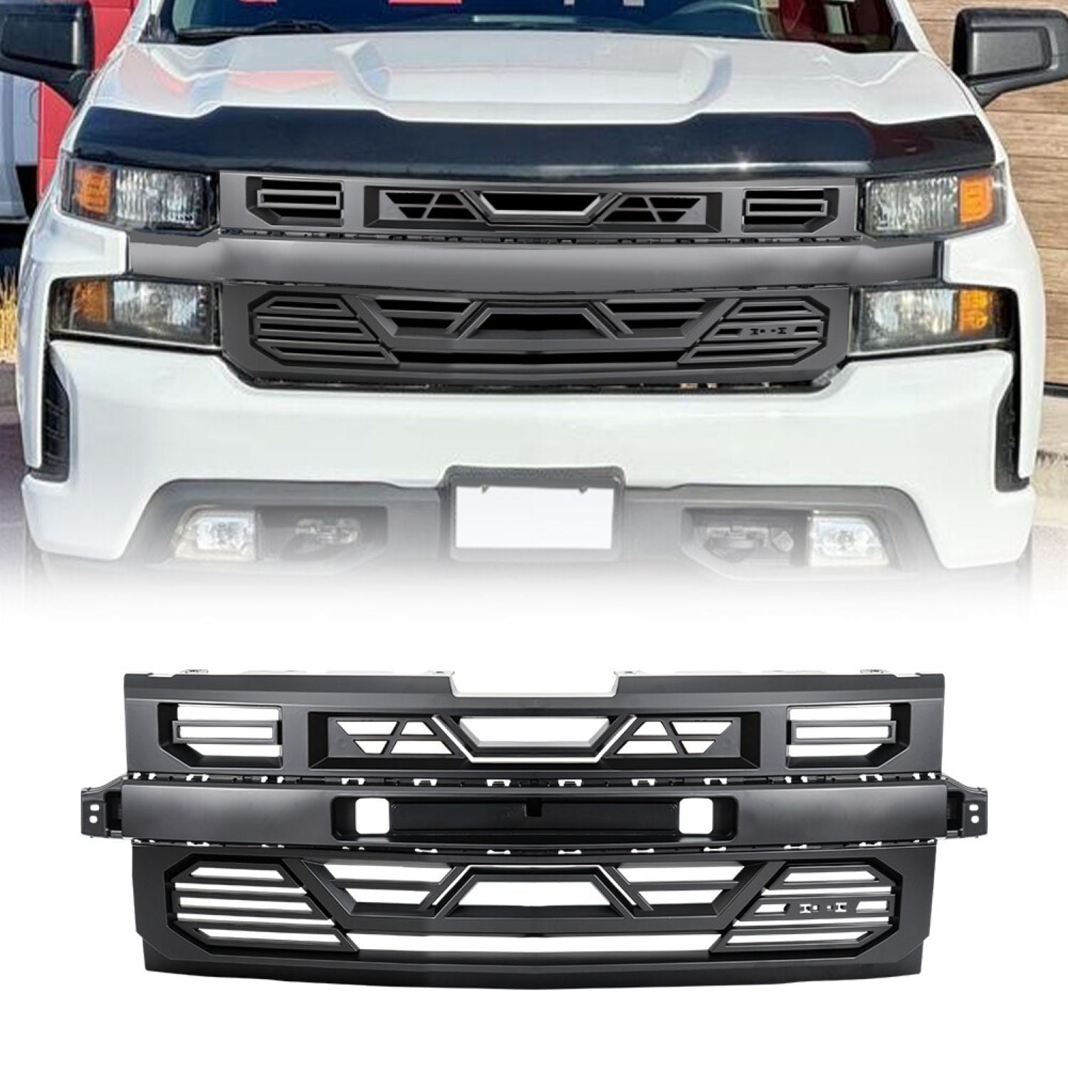 AMERICAN MODIFIED Front Armor Grille W/Emblem HolderMatte Black For ...
