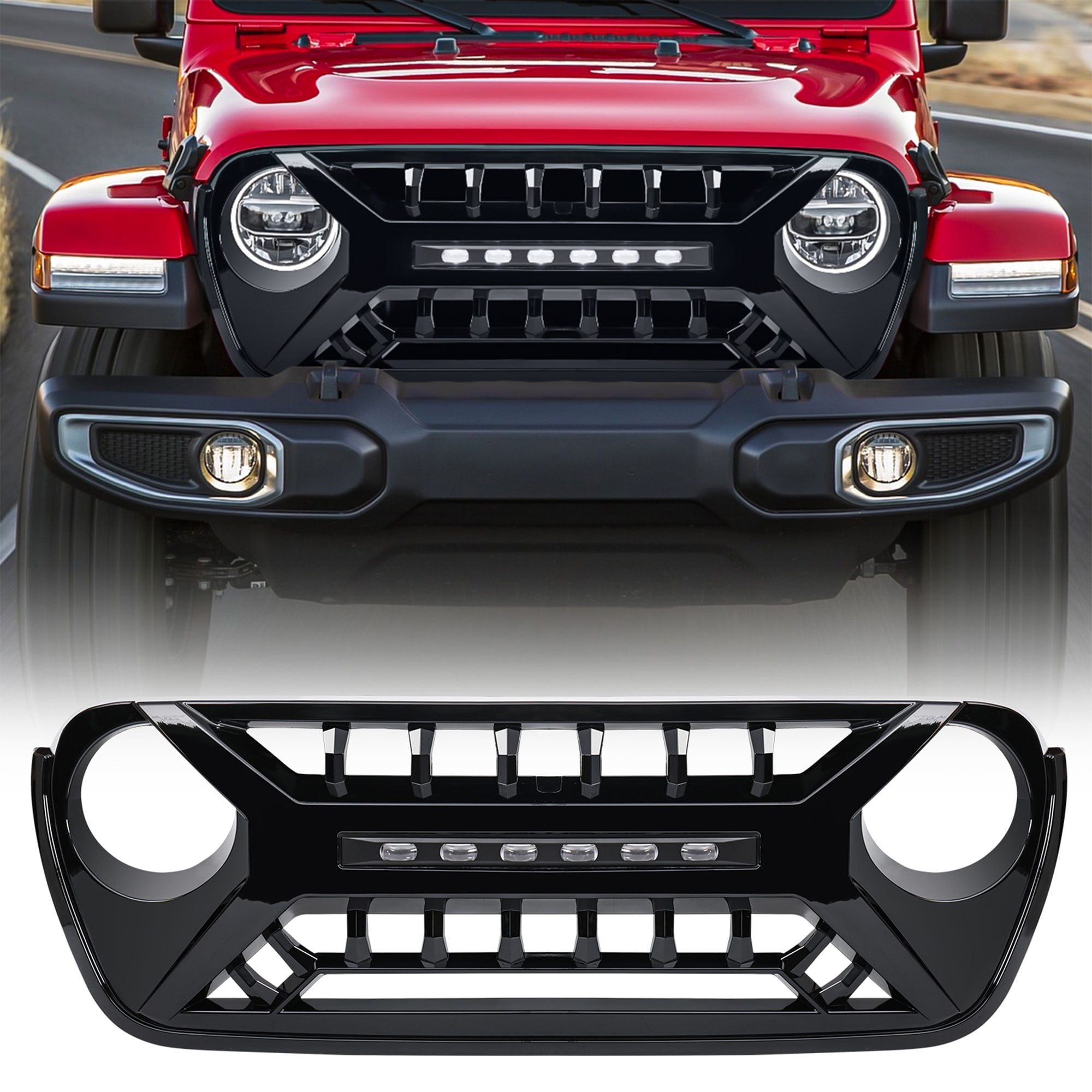 AMERICAN MODIFIED Grille w/Lights for 18-23 Jeep Wrangler JL ...