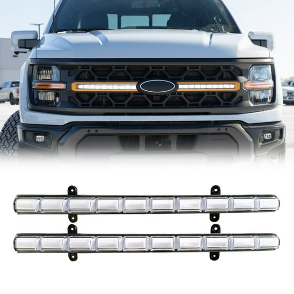 AMERICAN MODIFIED Pair Clear Lens White LED DRL w/Sequential Turn ...