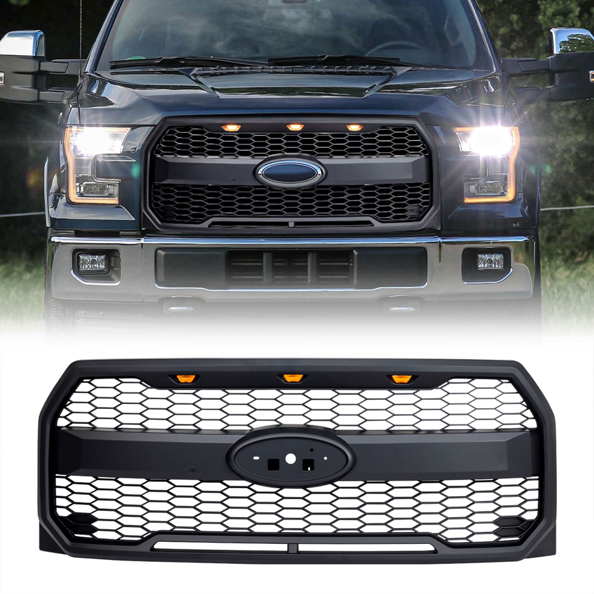 AMERICAN MODIFIED Raptor Style Mesh Grille for 2015 to 2017 Ford F150 ...