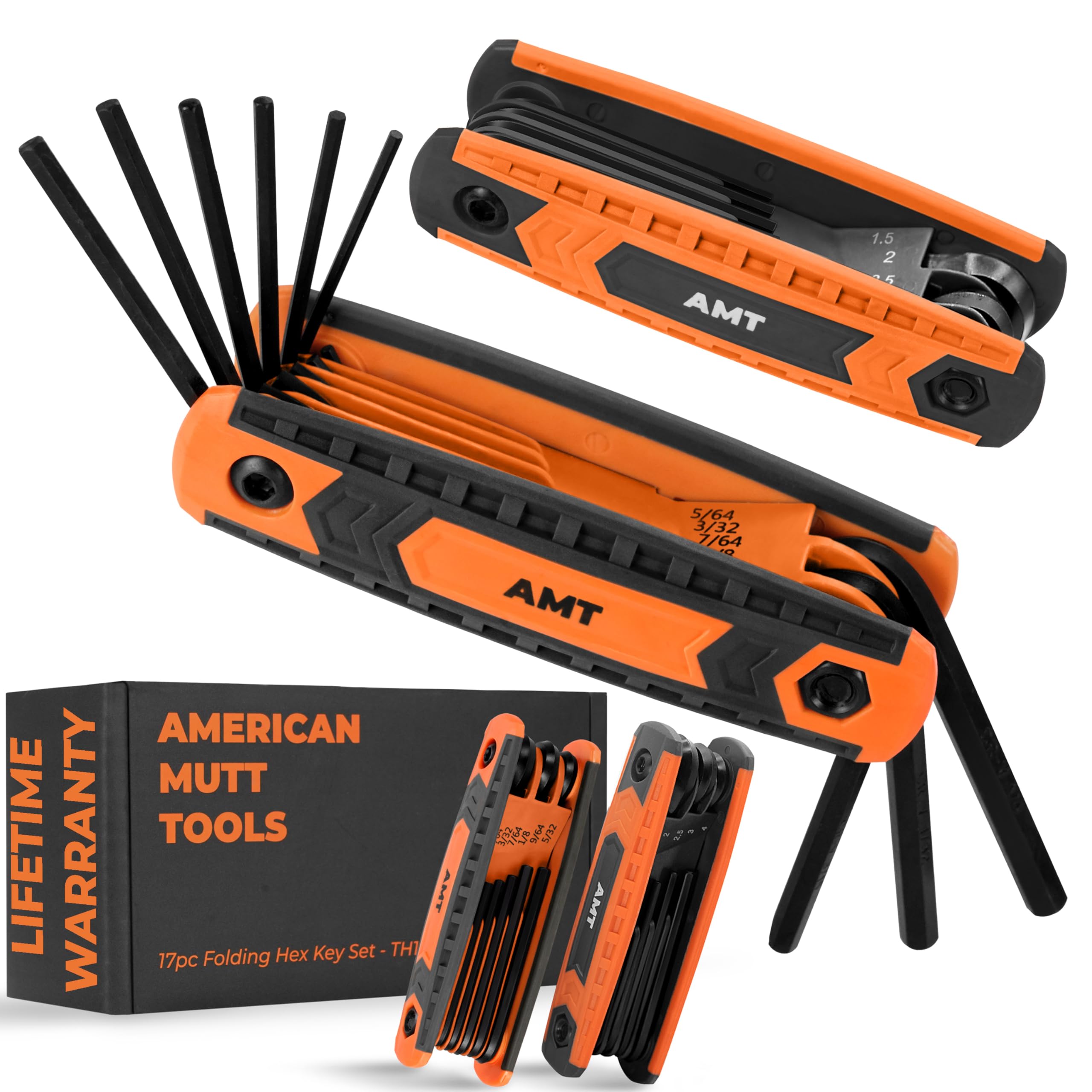 AMERICAN MUTT TOOLS 17pc Folding Allen Wrench Set - and Metric Allen ...