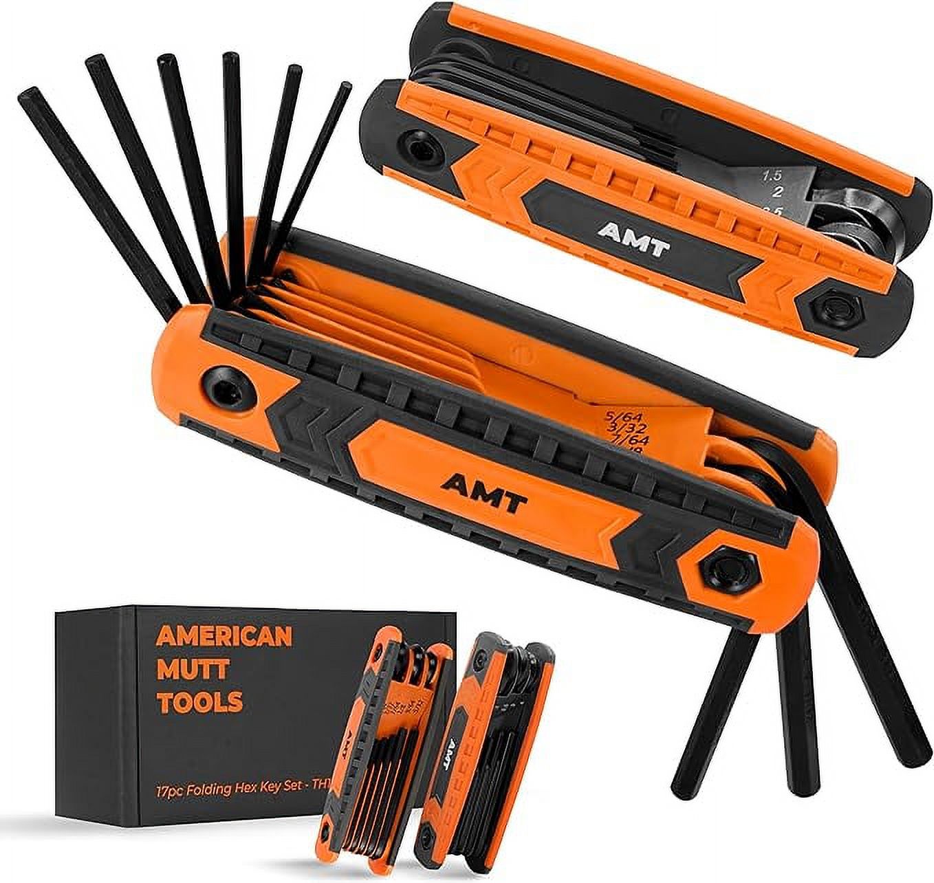 AMERICAN MUTT TOOLS 17pc Folding Allen Wrench Sets – SAE and Metric ...