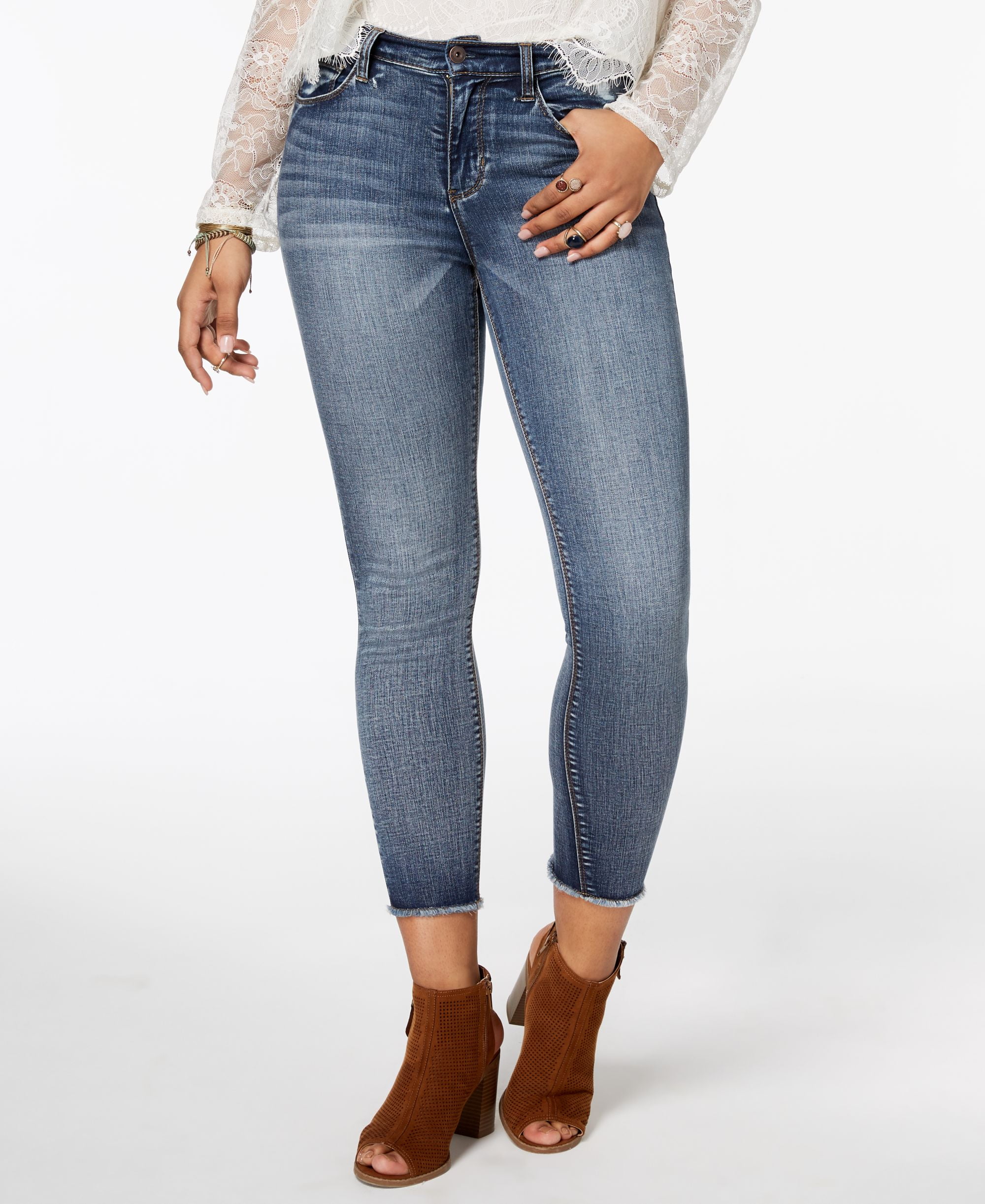 American Rag Junior's Cropped High Rise Skinny Jeans Blue Size 0 ...