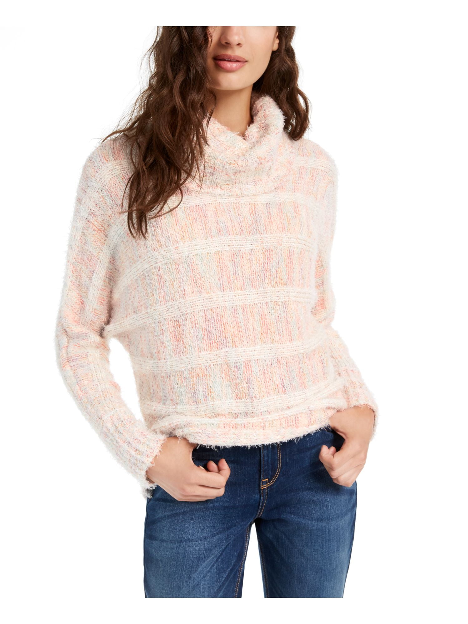 AMERICAN RAG Womens Beige Color Block Long Sleeve Sweater Size: L ...