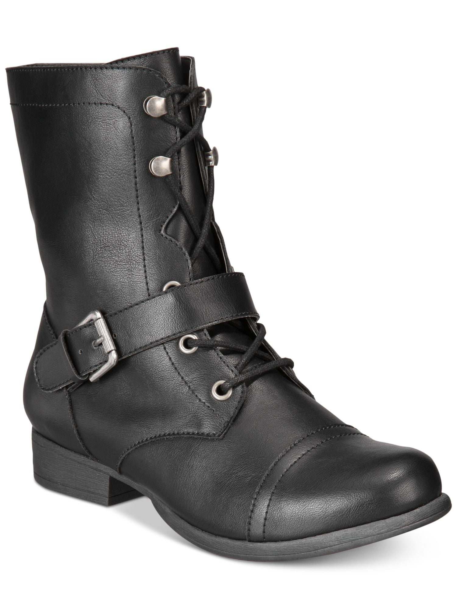 AMERICAN RAG Womens Black Slip-Resistant Lace-Up Buckle Accent ...