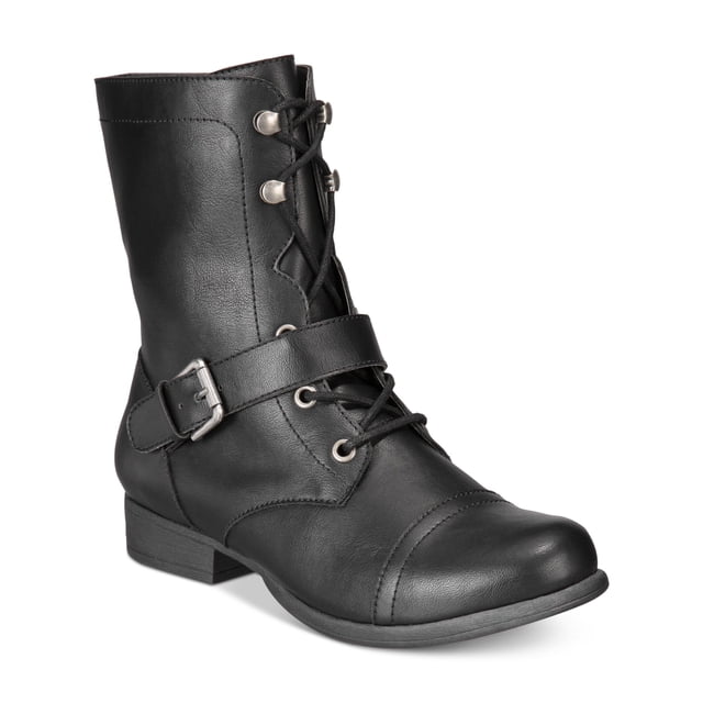 AMERICAN RAG Womens Black Slip-Resistant Lace-Up Buckle Accent ...