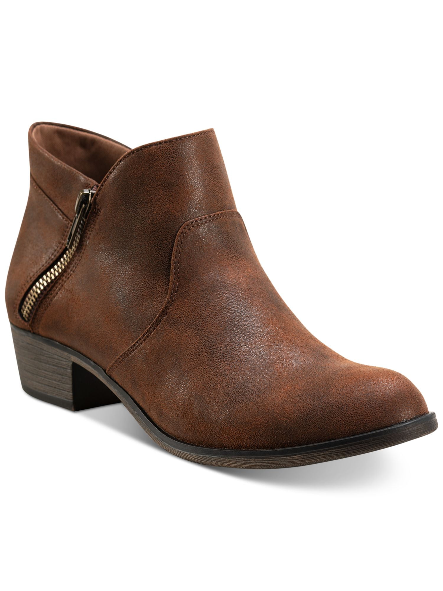 AMERICAN RAG Womens Brown Padded Comfort Abby Block Heel Booties 9 M ...