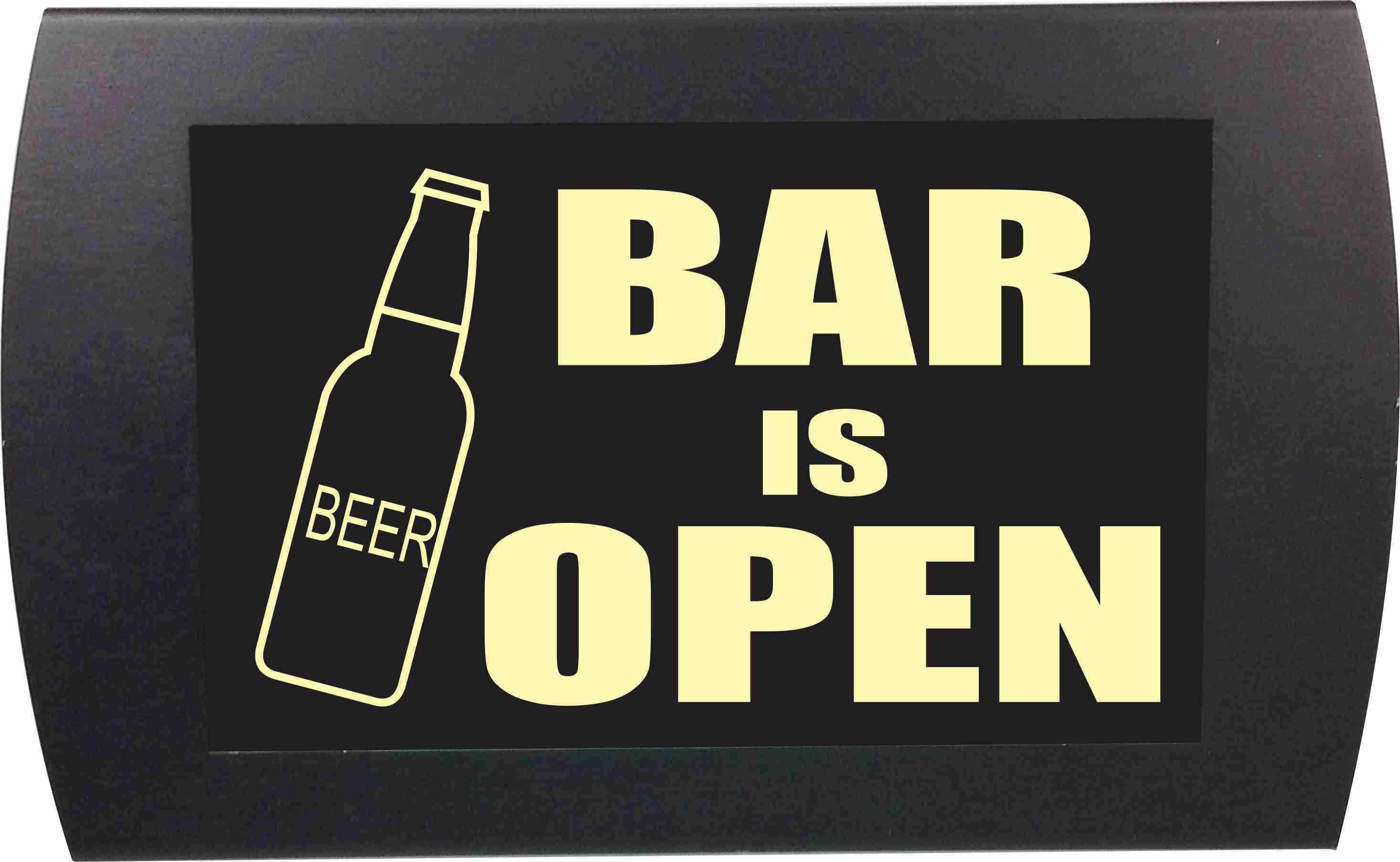 AMERICAN RECORDER - "BAR IS OPEN" (Beer Bottle) LED Lighted Sign ...