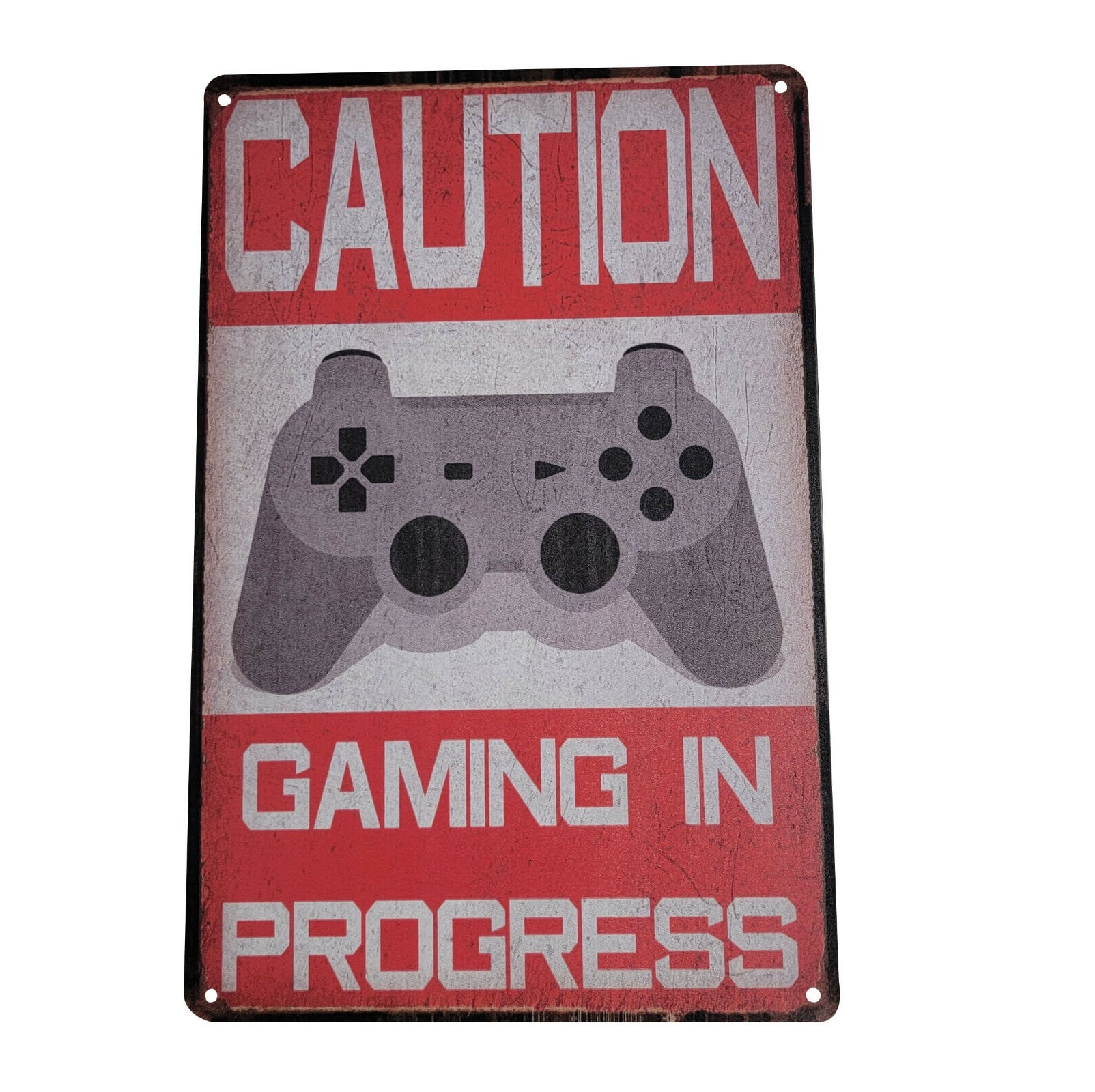 AMERICAN WIT 8" x 12" Metal Tin Sign (Caution – Gaming in Progress ...