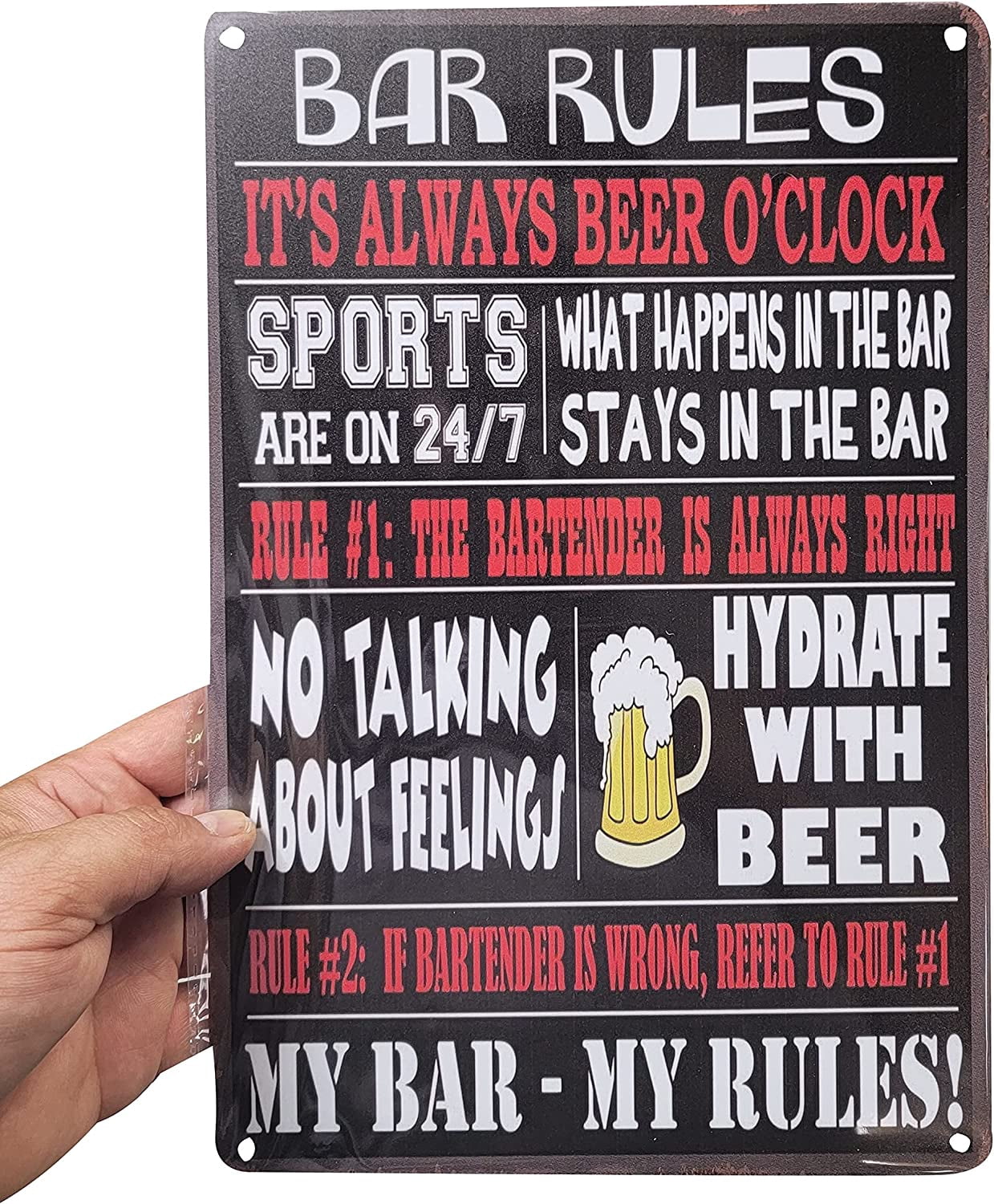 AMERICAN WIT (BAR Rules - It's Always Beer O'CLOCK.) 8" x 12" Metal Tin ...