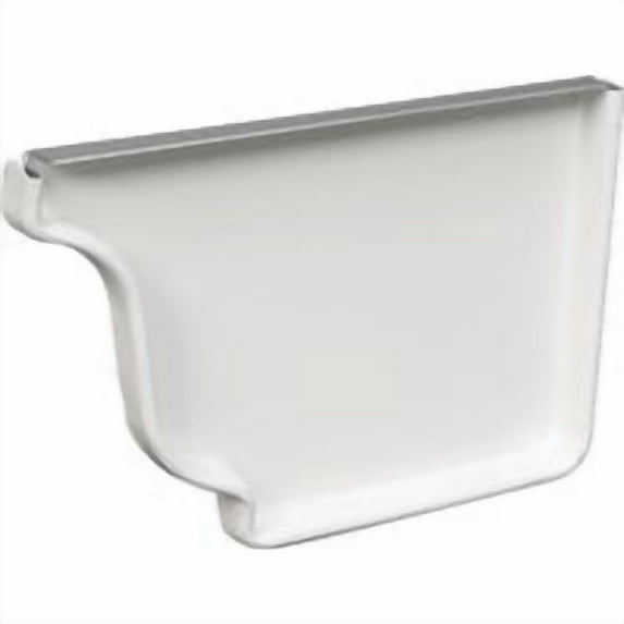 AMERIMAX HOME PRODUCTS Gutter Right End Cap, White Galvanized Steel, 4 ...