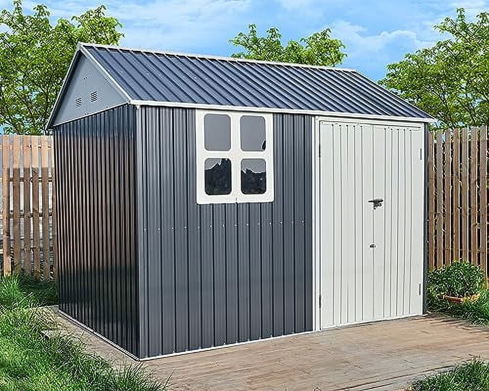 Jocisland 10x8x8 FT Shed Nordic Cottage Storage Shed 4-pane Window ...