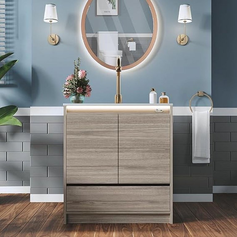 31 Modern Bathroom Vanity Craft + Main Kendson 31 In White Oak