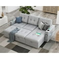 AMERLIFE 84 Inch Sleeper Sofa with 2 USB & Cup Holders, L Shape Sofa ...