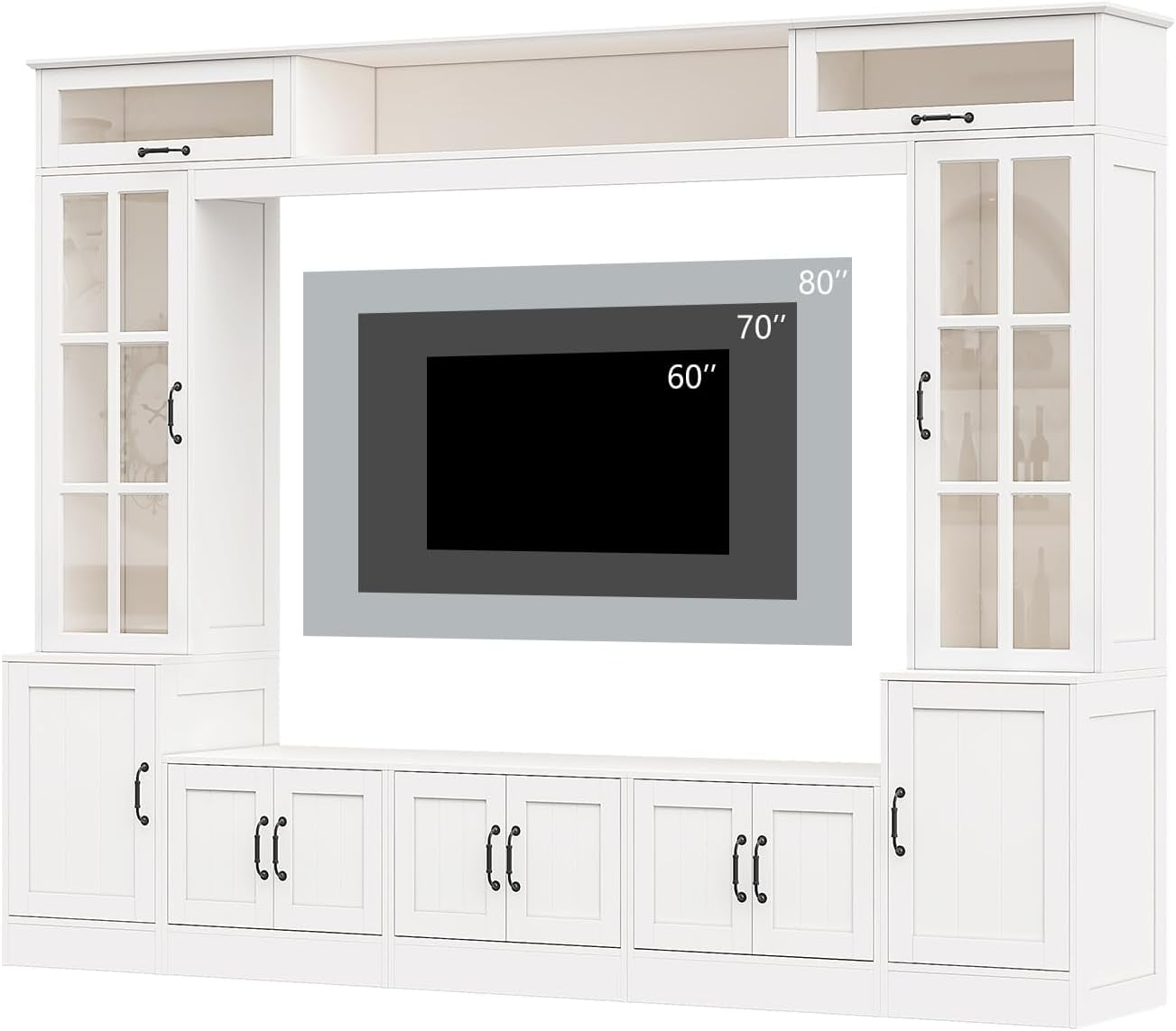 AMERLIFE 98" W Wall Unit TV Stand with Storage for TVs up to 80 ...