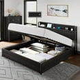 AMERLIFE King Size Lift Up Storage Bed Frame, Wooden Platform Bed Frame ...