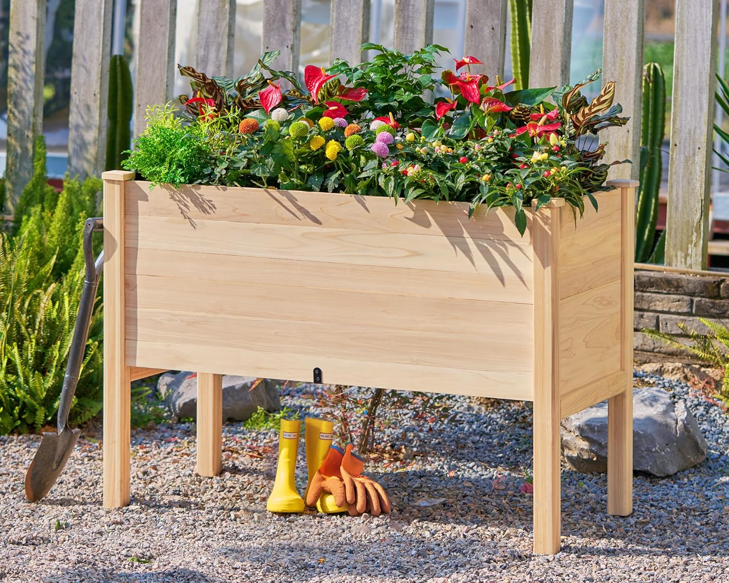 AMERLIFE Raised Garden Bed 4x2x2.6 ft Large Capacity Planter with Drain ...