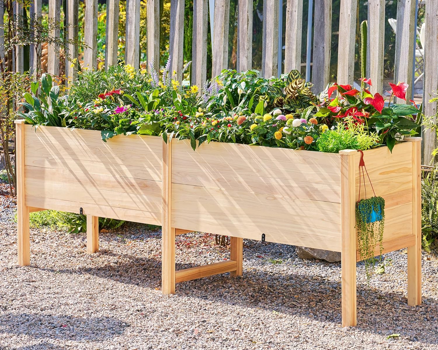 AMERLIFE Raised Garden Bed 7.5x2x2.7 Feet Planter with Drain Hole for ...