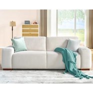 TEKAMON Large Comfy Sectional Sofa, Beige Linen Fabric, Storage Layer ...