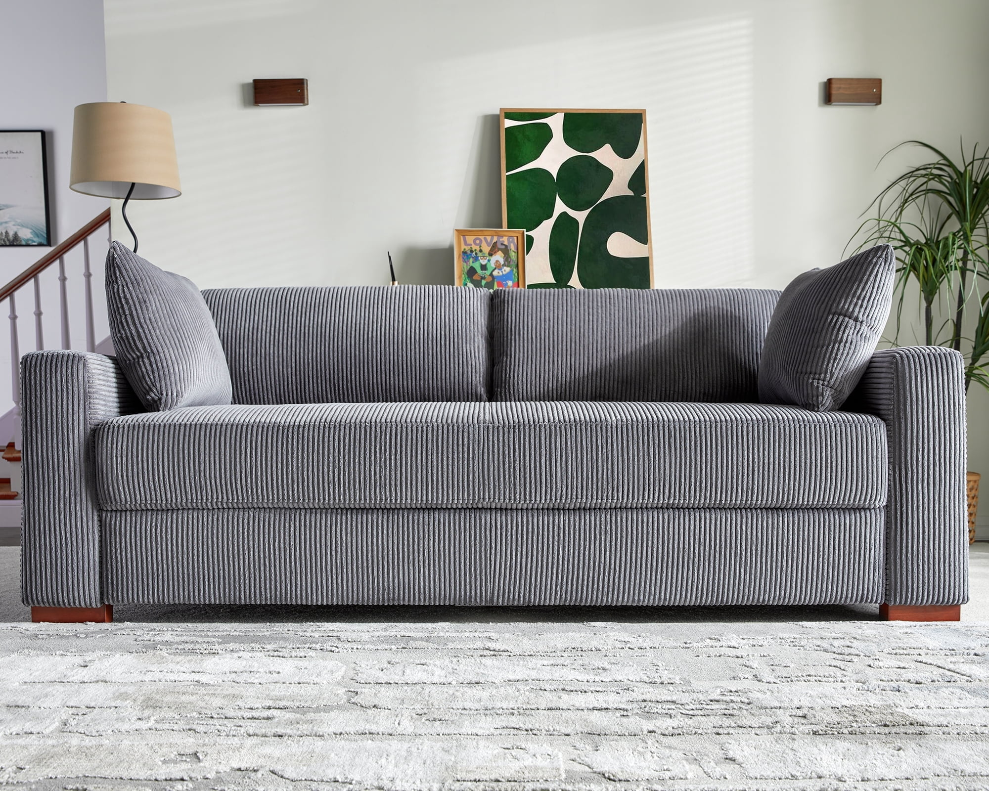 Merluxy Sofa, Modern Couch with Soft Corduroy Upholstered, 3 Seater ...